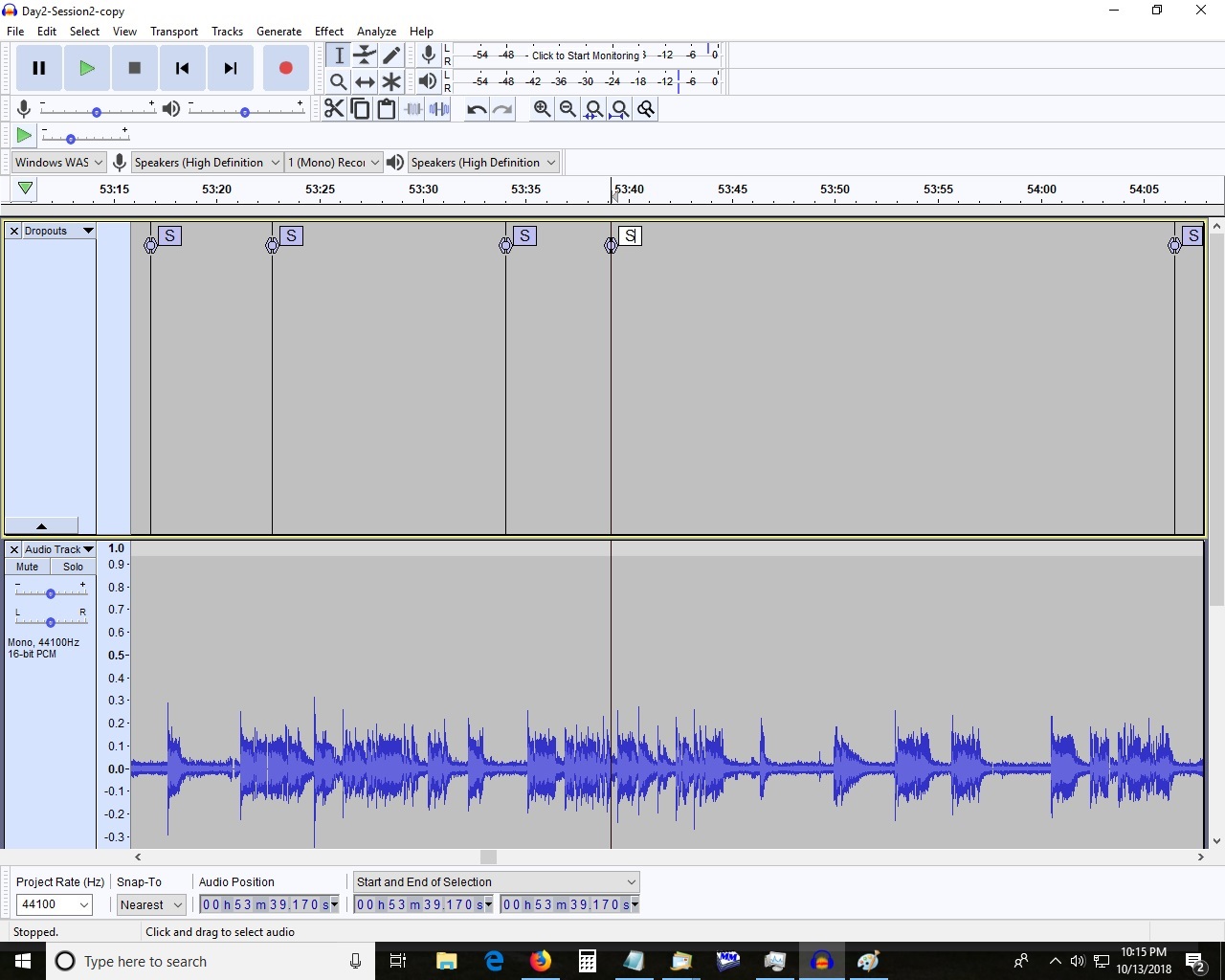dropout detection - Windows - Audacity Forum dropout detection - Windows - Audacity Forum