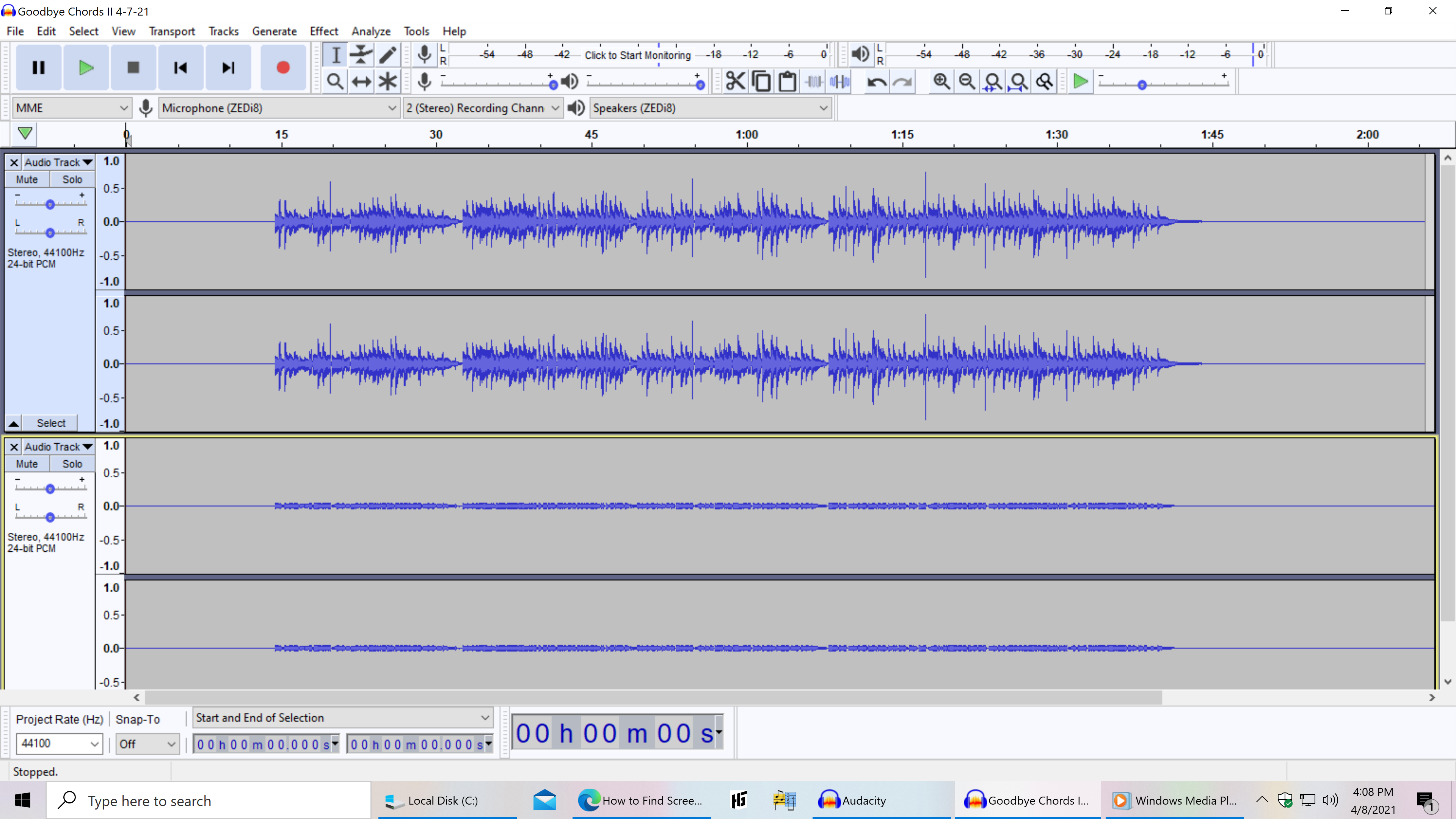 bleed thru - Windows - Audacity Forum