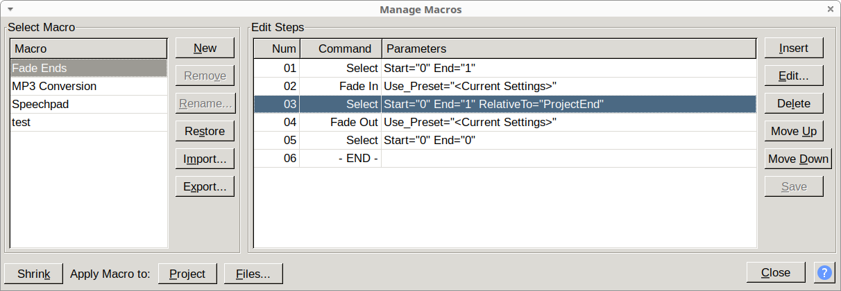 Creating a Macro Script for Studio Fade Out - Audacity 3 Help Forum - Audacity Forum
